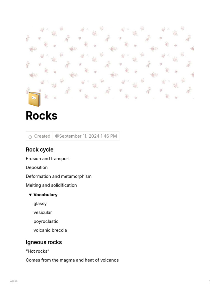 Rock notes | PDF | Rock (Geology) | Sedimentary Rock