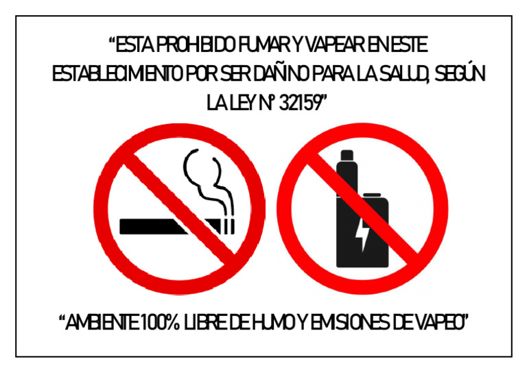 Señaletica Prohibido Fumar y Vapear 32159 | PDF