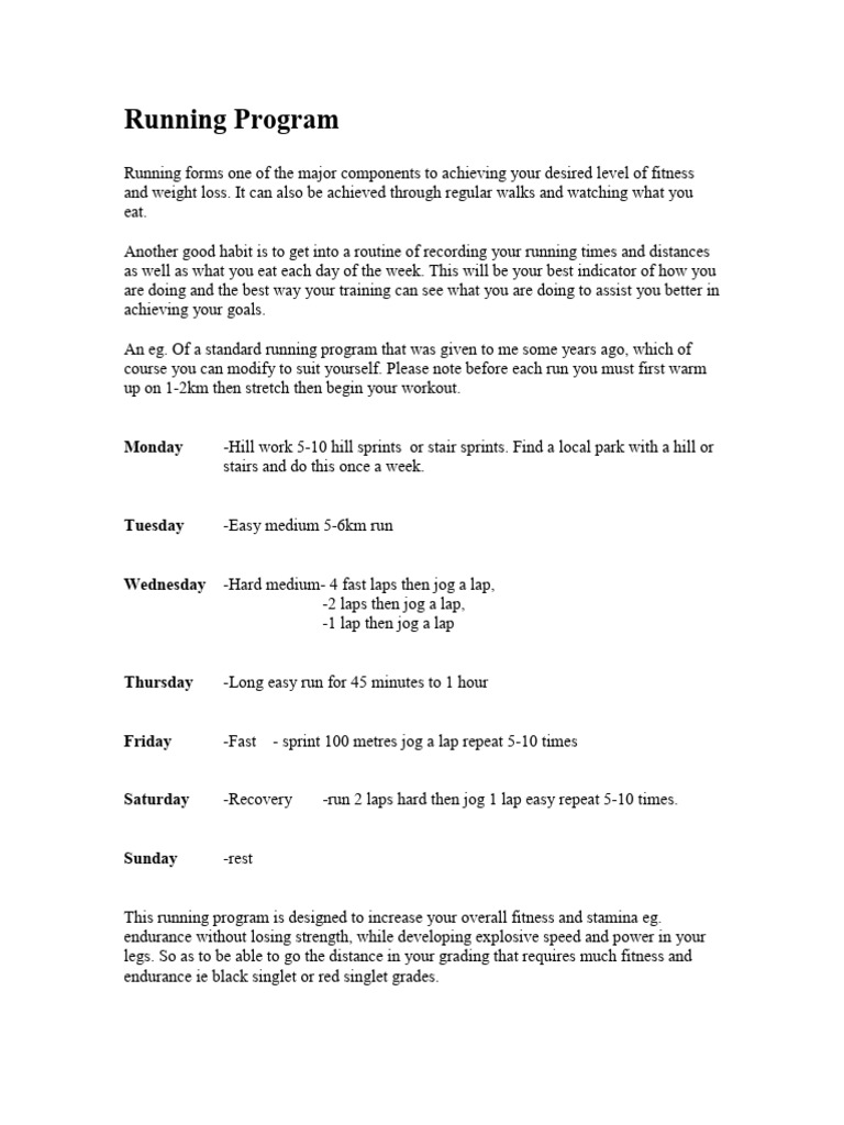 Running Program | PDF