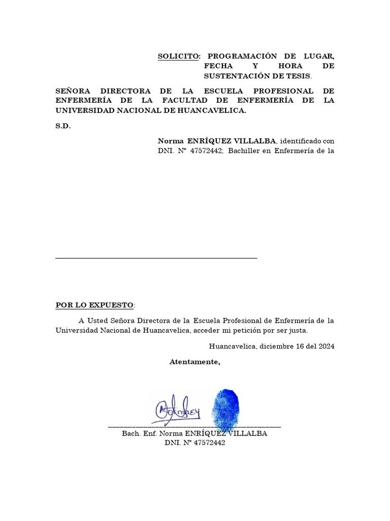 SOLICITUD DE PROGRAMACION , FECHA Y HORA DE SUSTENTACION OKK | PDF | Universidad | Enfermería