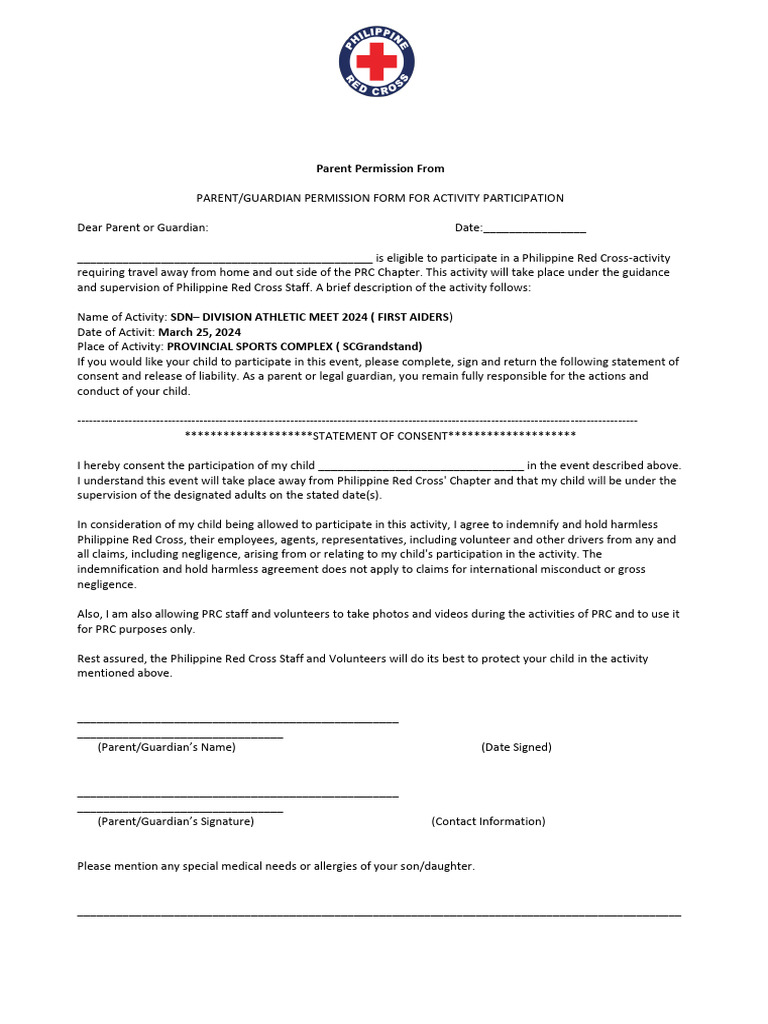 PRC SDN Rcy Consent Form 1 | PDF | Indemnity | Consent