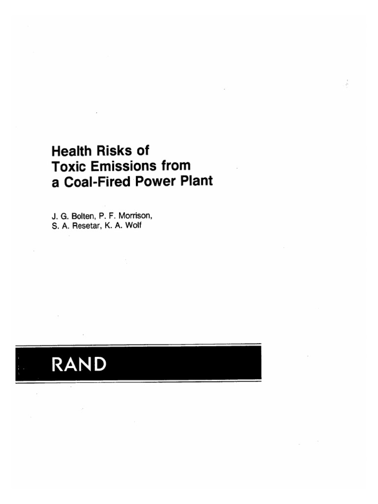 Health Risks of Toxic Emissions From A Coal-Fired Power Plant | PDF