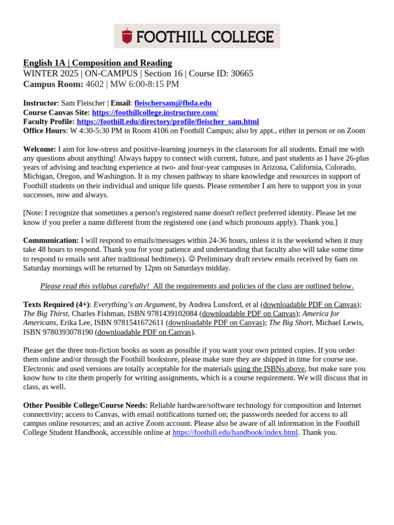 2025W ENGLF001A.16 Fleischer FINAL | PDF | Academic Dishonesty | Plagiarism