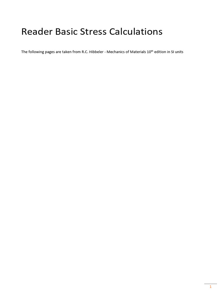 Reader Basic Stress Calculations | PDF