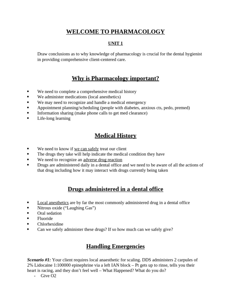 UNIT 1 Handout | PDF | Nitrous Oxide | Diseases And Disorders