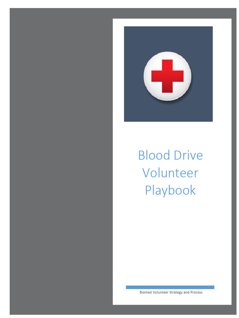 Blood Drive Volunteer Playbook 08022021 | PDF | Blood Donation ...
