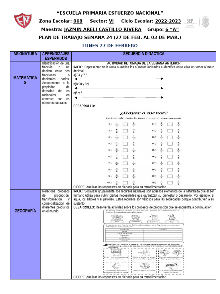 Plan Sem 24 | PDF | Maestros