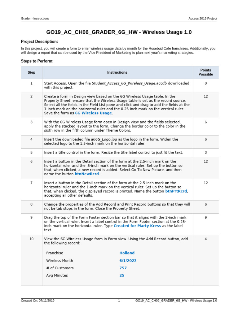 GO19 AC CH06 GRADER 6G HW Instructions | PDF | Software | Computing