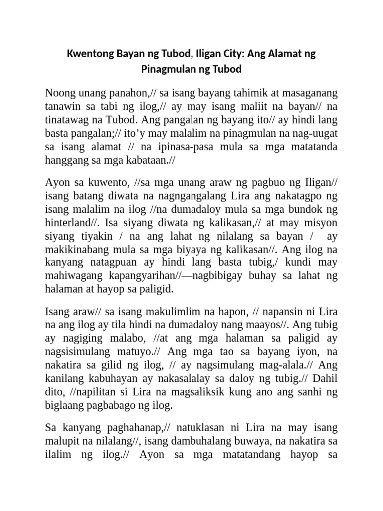 Kwentong Bayan NG Tubod | PDF