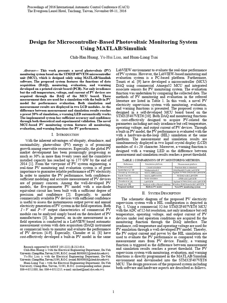 Design For Microcontroller-Based Photovoltaic Monitoring System Using ...