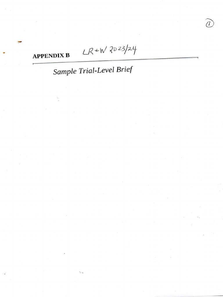 Appendix b (Sample Trial-level Brief) | PDF