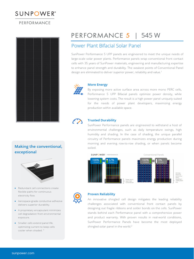 Sunpower p5 Upp Bifacial Ds en Warranty v3 | PDF | Solar Panel | Physical Sciences