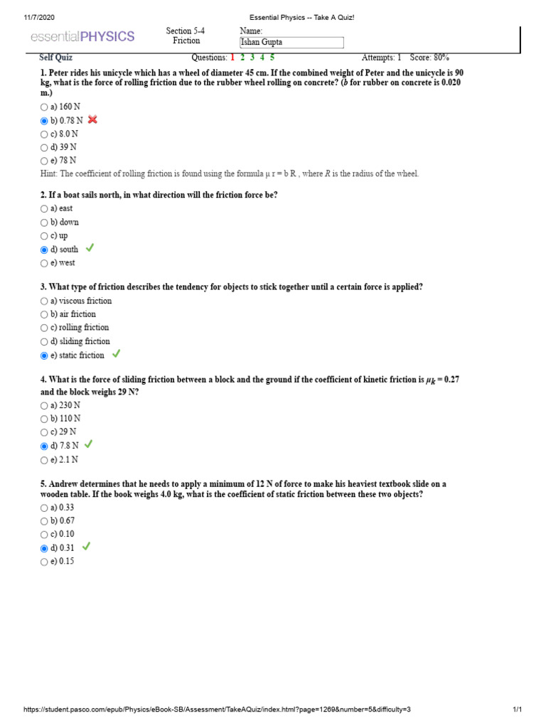 Essential Physics - Take A Quiz! 14 | PDF