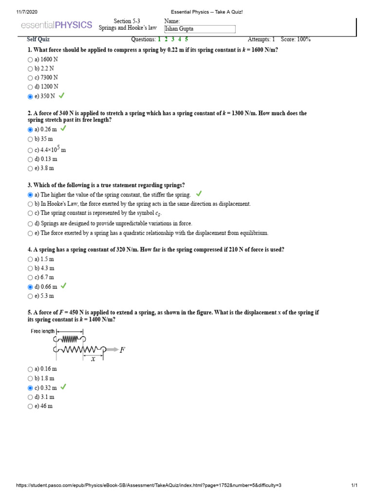 Essential Physics - Take A Quiz! 13 | PDF