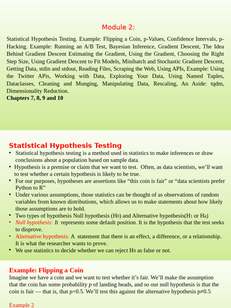 Module2 DS Ppt | PDF | P Value | Statistical Significance
