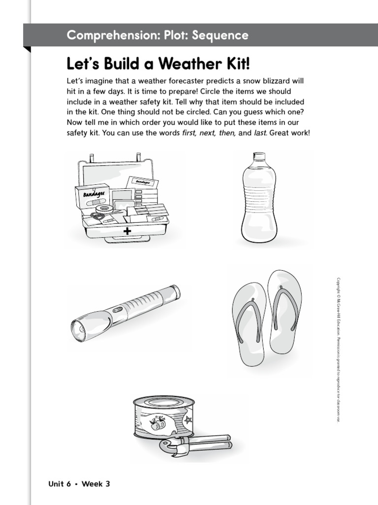 Let's Build A Weather Kit!: Comprehension: Plot: Sequence | PDF