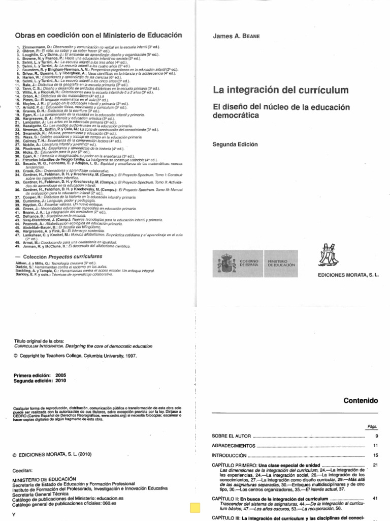 La Integracion Del Curriculum | PDF