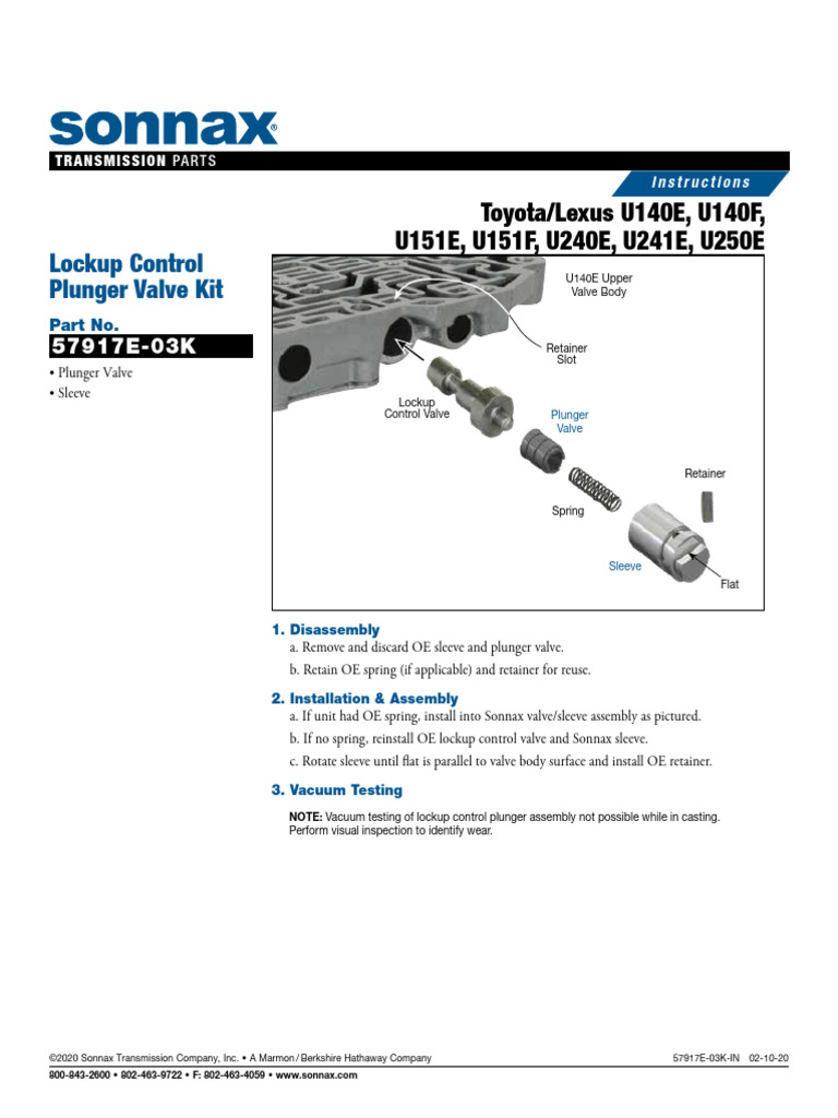 U241 - Lock Up Control Plunger | PDF | Toyota | Motor Vehicle