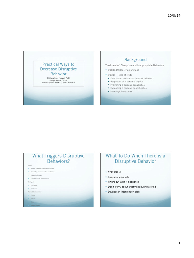 Strategies to Reduce Disruptive Behavior | PDF | Reinforcement | Psychology