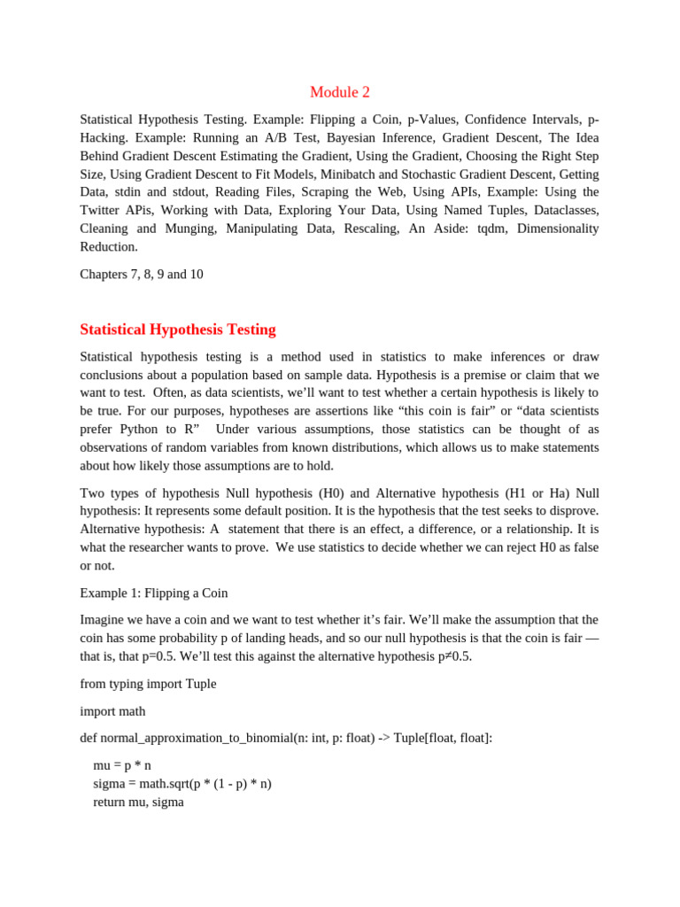 module2_ds | PDF | P Value | Statistical Significance