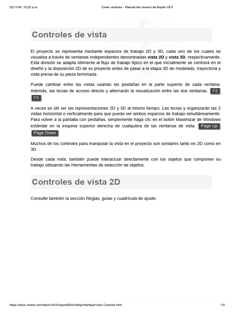 Controles de Vista 2D y 3D en Aspire | PDF | Botón (Computación) | Ventana (informática)