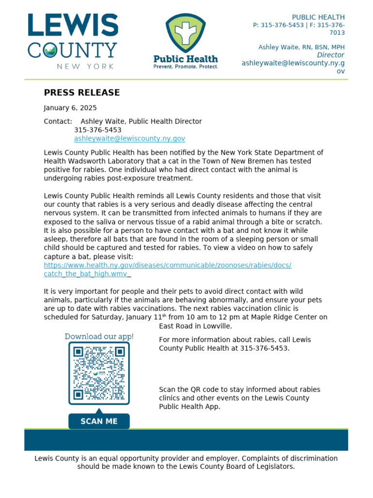 Cat in Town of New Bremen Tests Positive For Rabies | PDF | Rabies ...