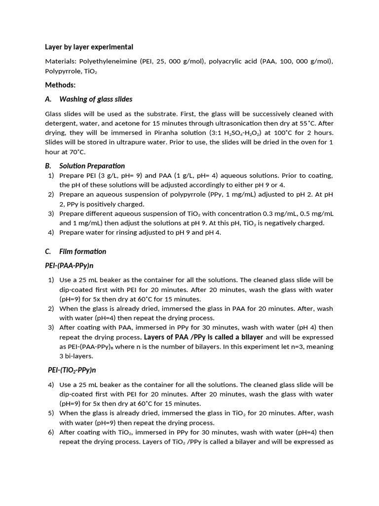Layer-by-Layer Coating Guide | PDF | Ph | Titanium Dioxide