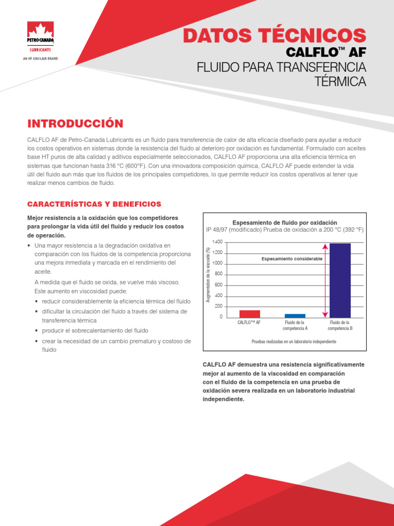 Datos Técnicos: Fluido para Transferncia Térmica | PDF | Agua | Viscosidad