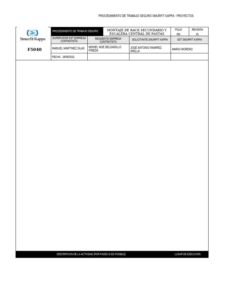 PTS Rack Secundario y Escaleras CP | PDF | Guante | Escalera