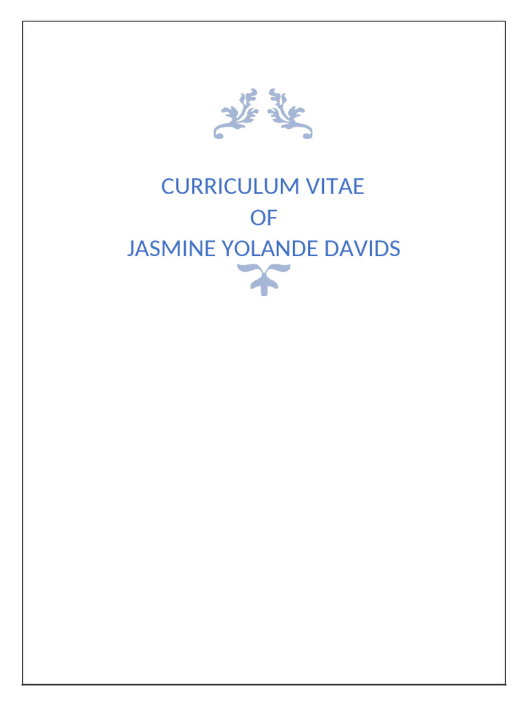 Jasmine Davids - CV | PDF | Nursing | Health Care