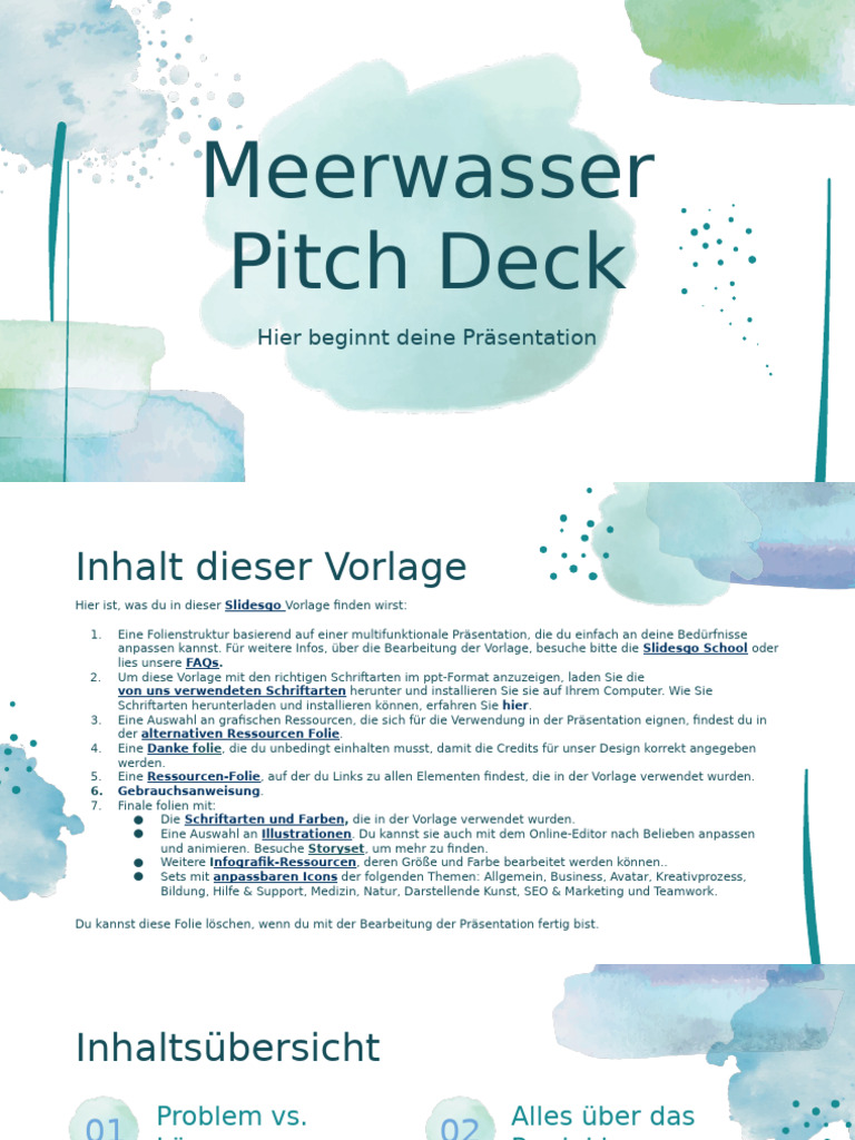 Sea Water Pitch Deck XL by Slidesgo | PDF