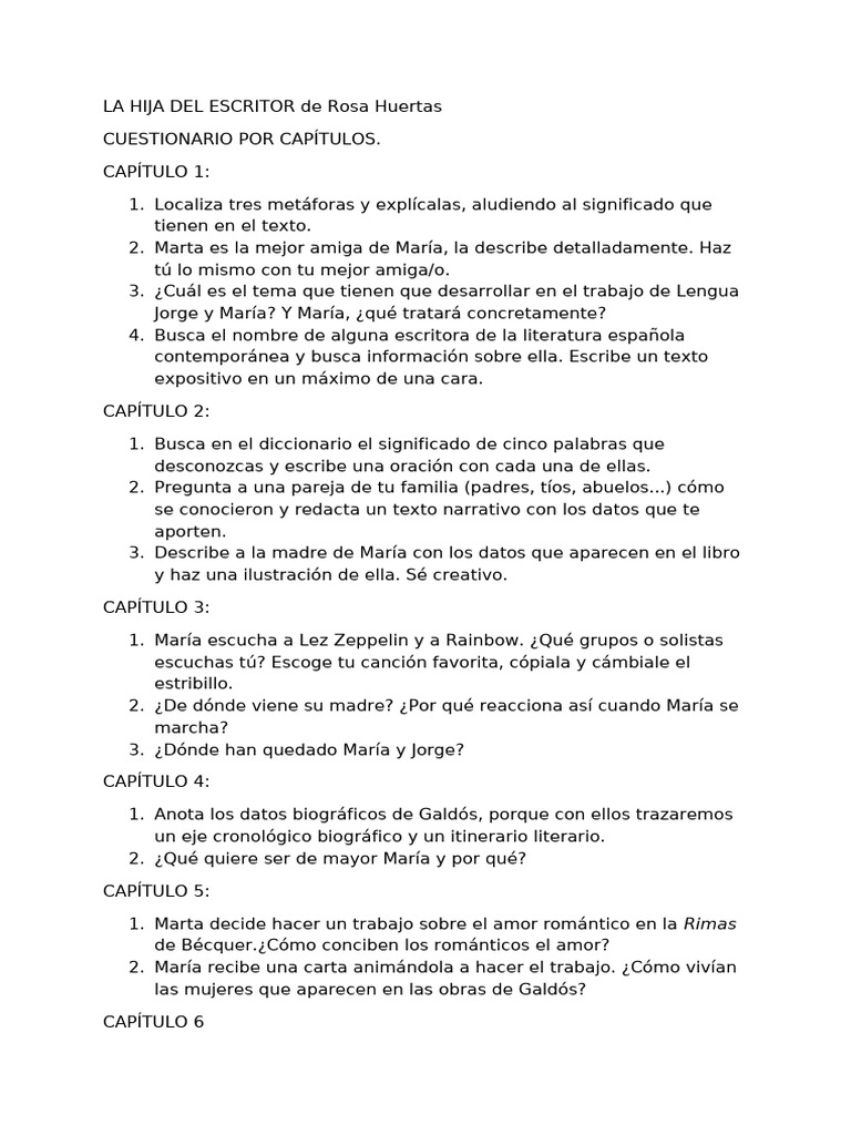 La Hija Del Escritor | PDF | Escritores