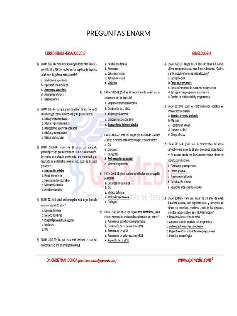 Preguntas Enarm | PDF