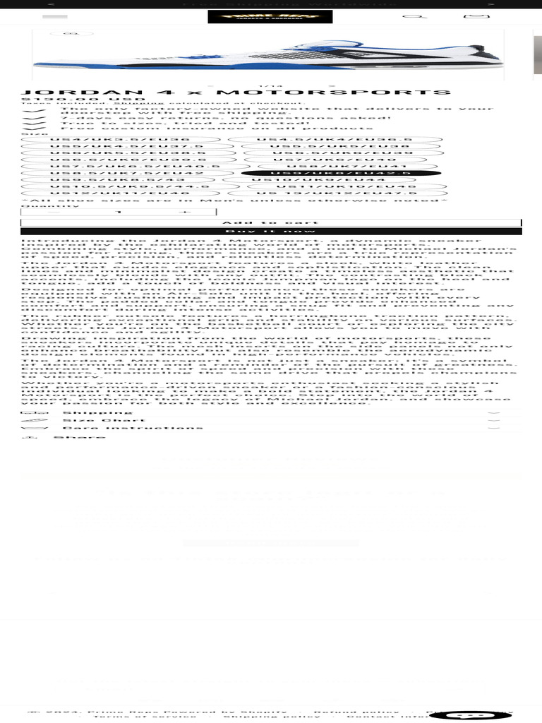 JORDAN 4 X MOTORSPORTS - Prime Reps | PDF