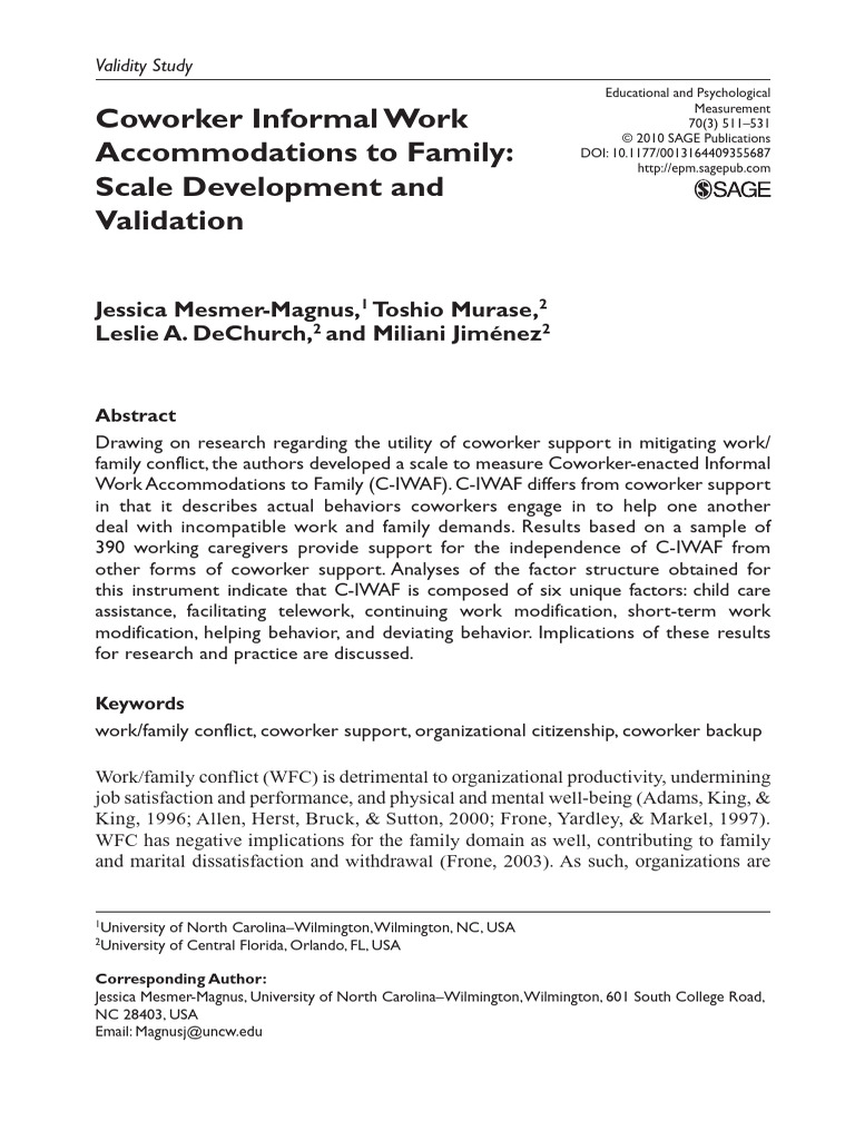 Coworker support | PDF | Sampling (Statistics) | Social Psychology