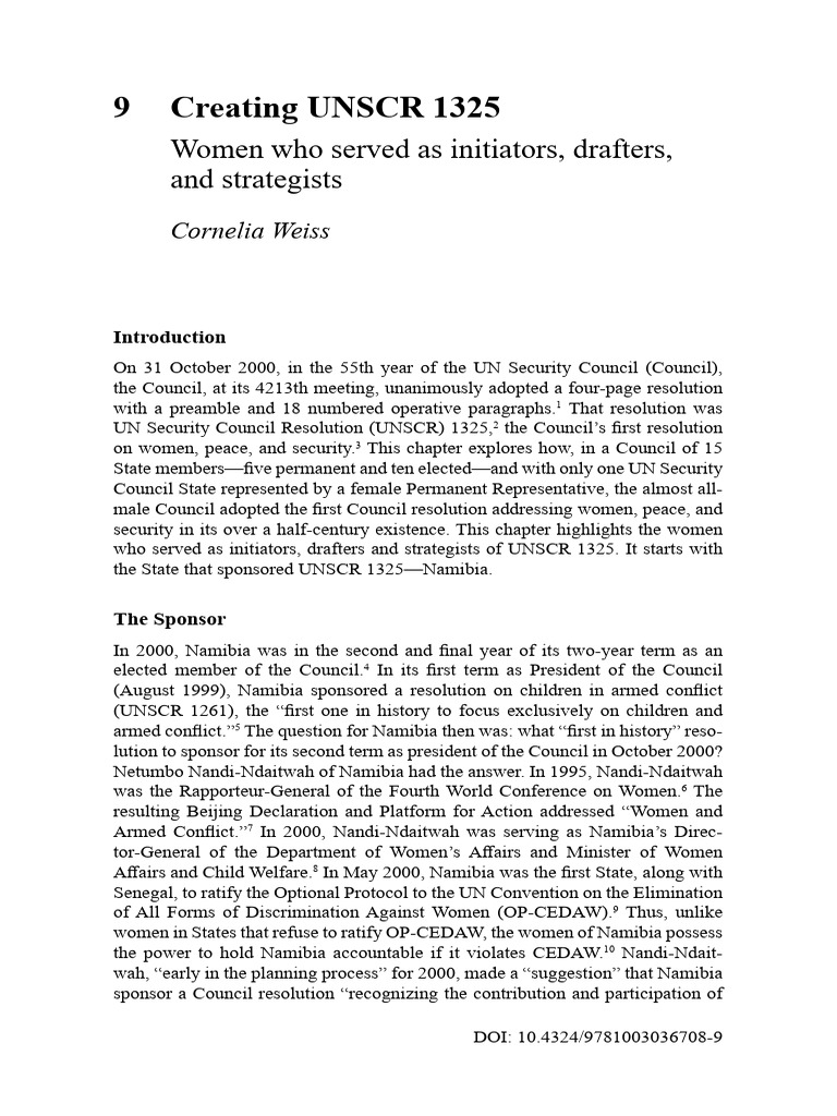 Creating UNSCR 1325_24_12_22_23_06_18 | PDF | International Relations