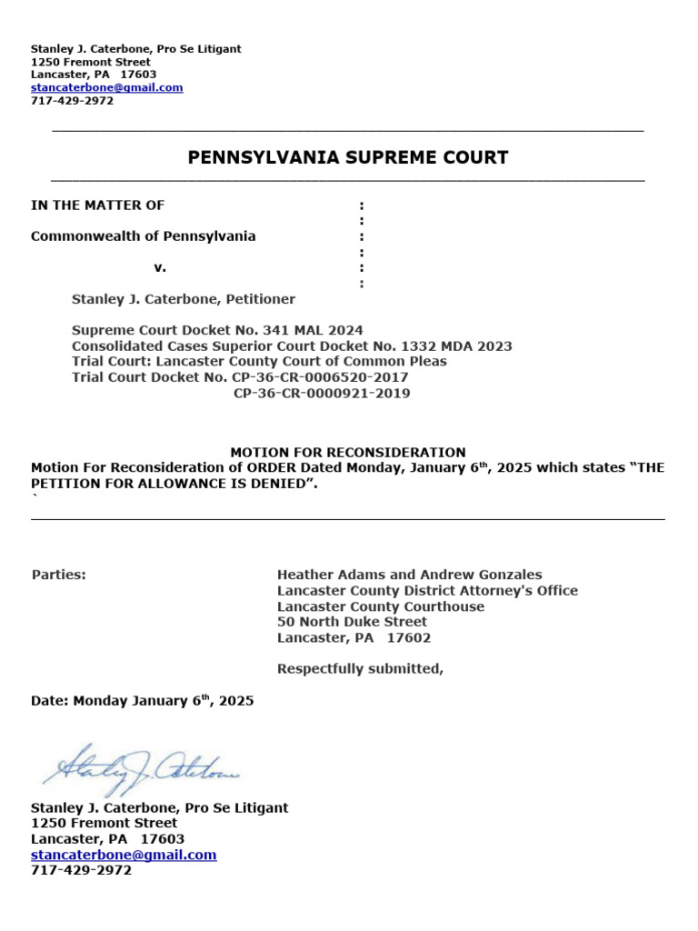 Draft Only: Pennsylvania Supreme Court | PDF | Vexatious Litigation ...
