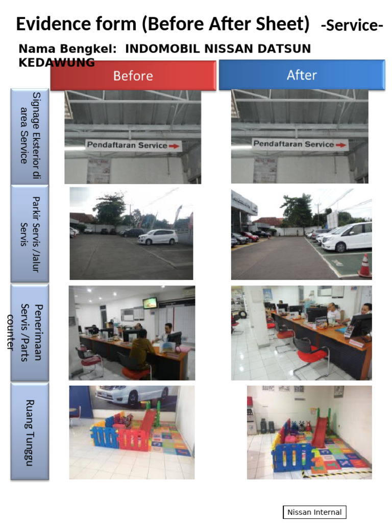 Evidence Form Before After Sheet Service Indonesia | PDF
