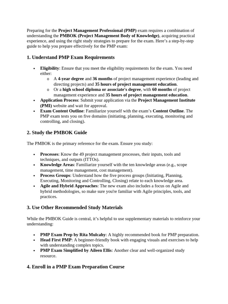 Preparing For The Project Management Professional | PDF | Project Management Professional ...