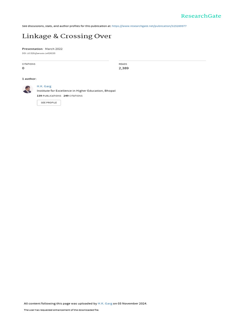 03LinkageCrossingOver | PDF | Meiosis | Genetic Linkage