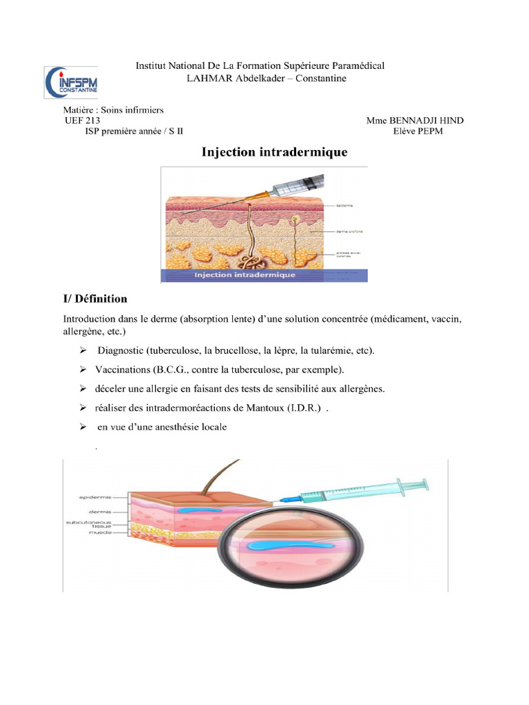 16 Injection Intradermique | PDF