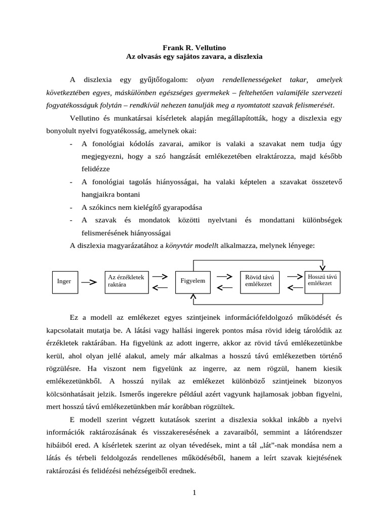 Diszlexia Diszgrfia | PDF