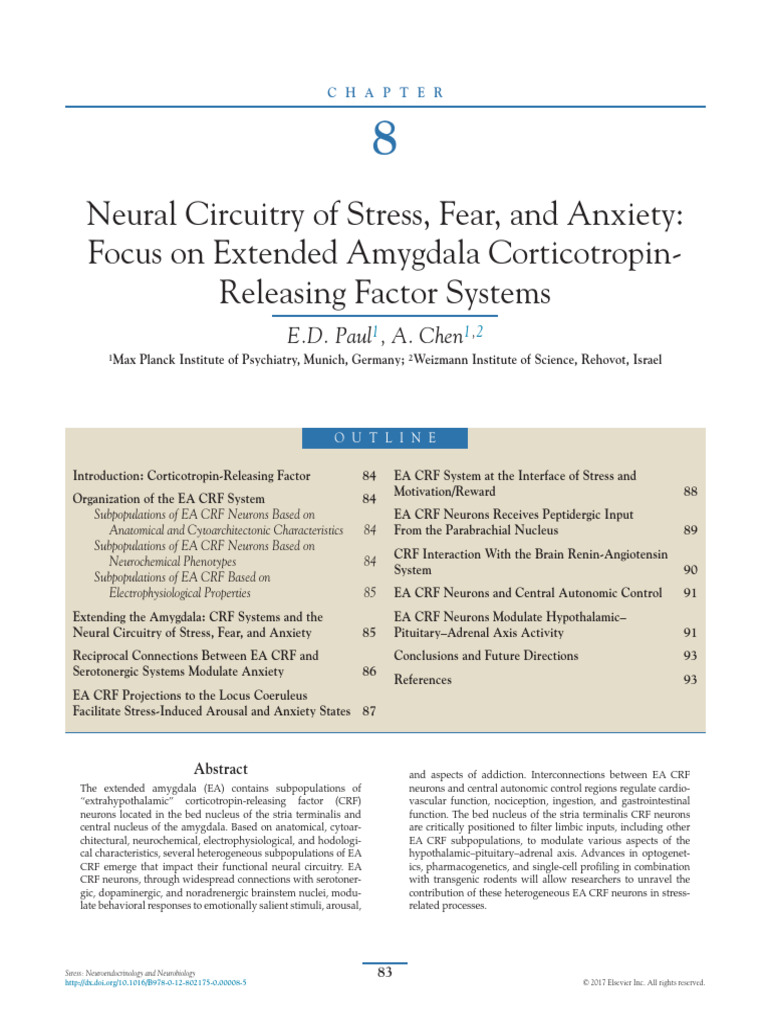 Neural Circuits of Stress, Fear and Anxiety 2017 | PDF | Serotonin | Amygdala