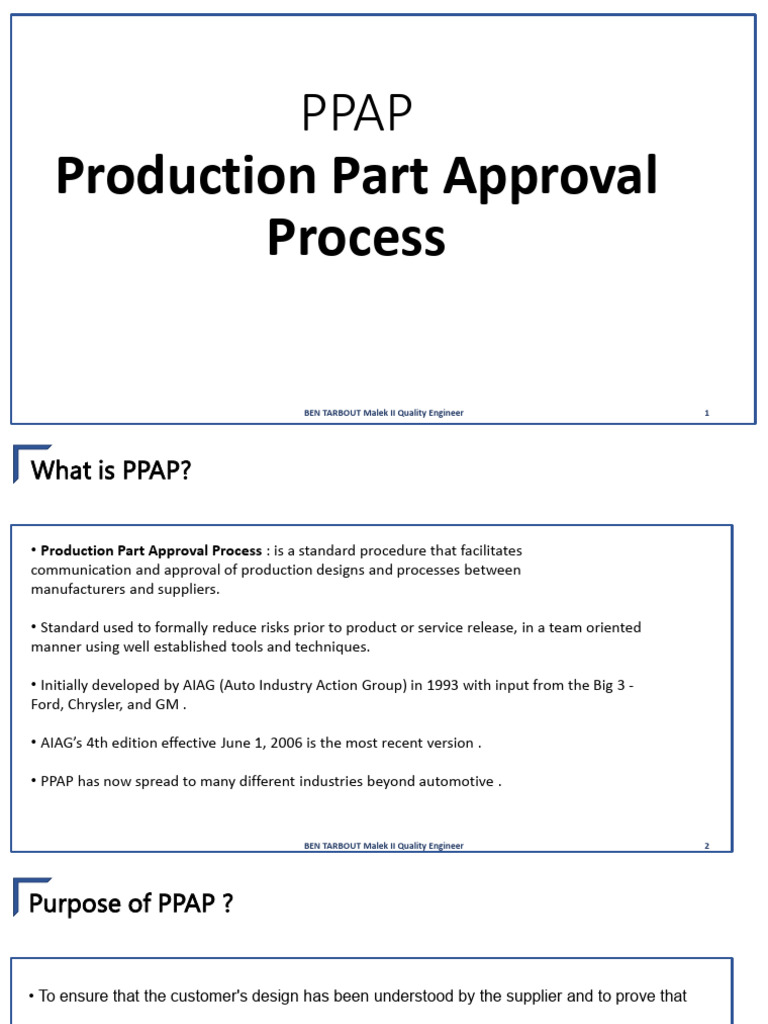 What Is PPAP - 2 | PDF | Engineering