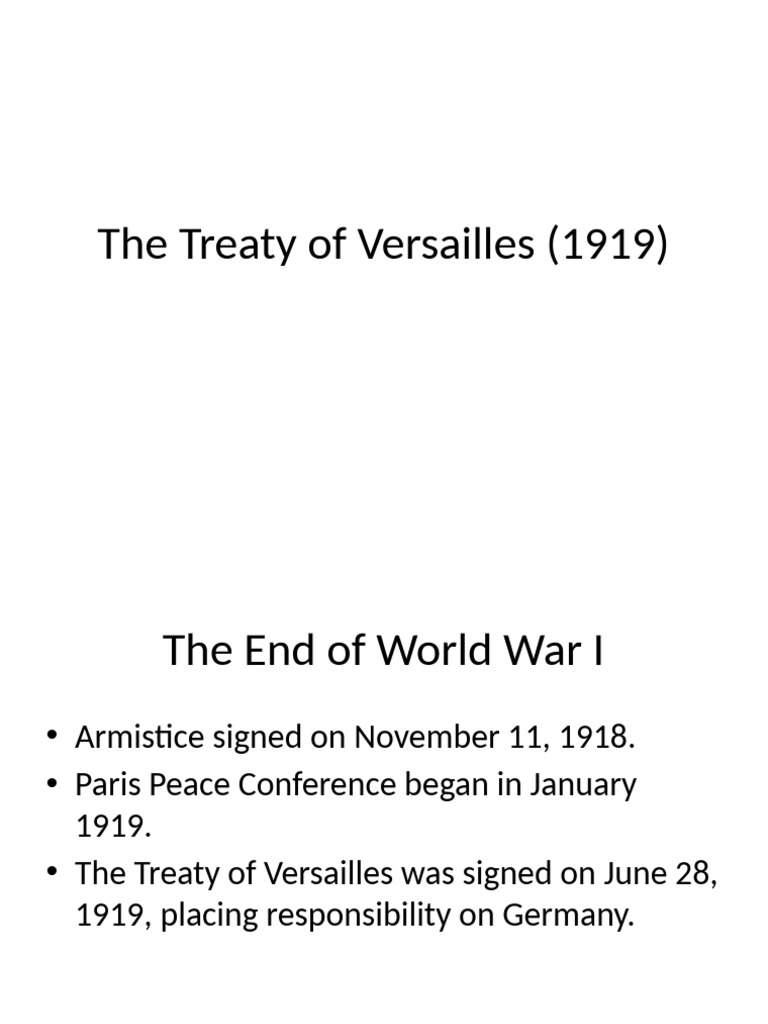 Treaty of Versailles Presentation | PDF