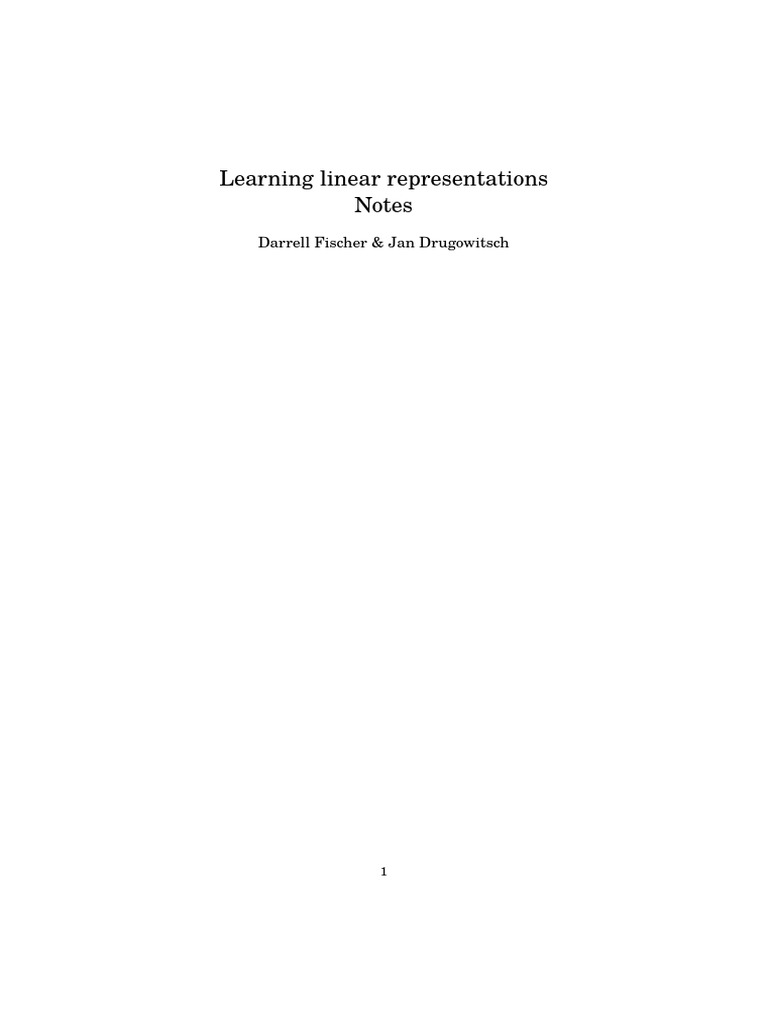 Learning Linear Representations | PDF | Eigenvalues And Eigenvectors ...