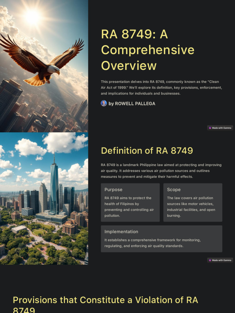RA 8749 - A Clean Air Act | PDF | Air Pollution | Regulatory Compliance