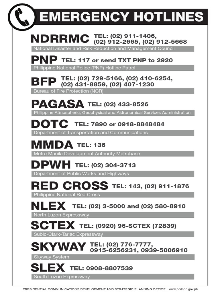 Essential Emergency Hotlines in the Philippines | PDF