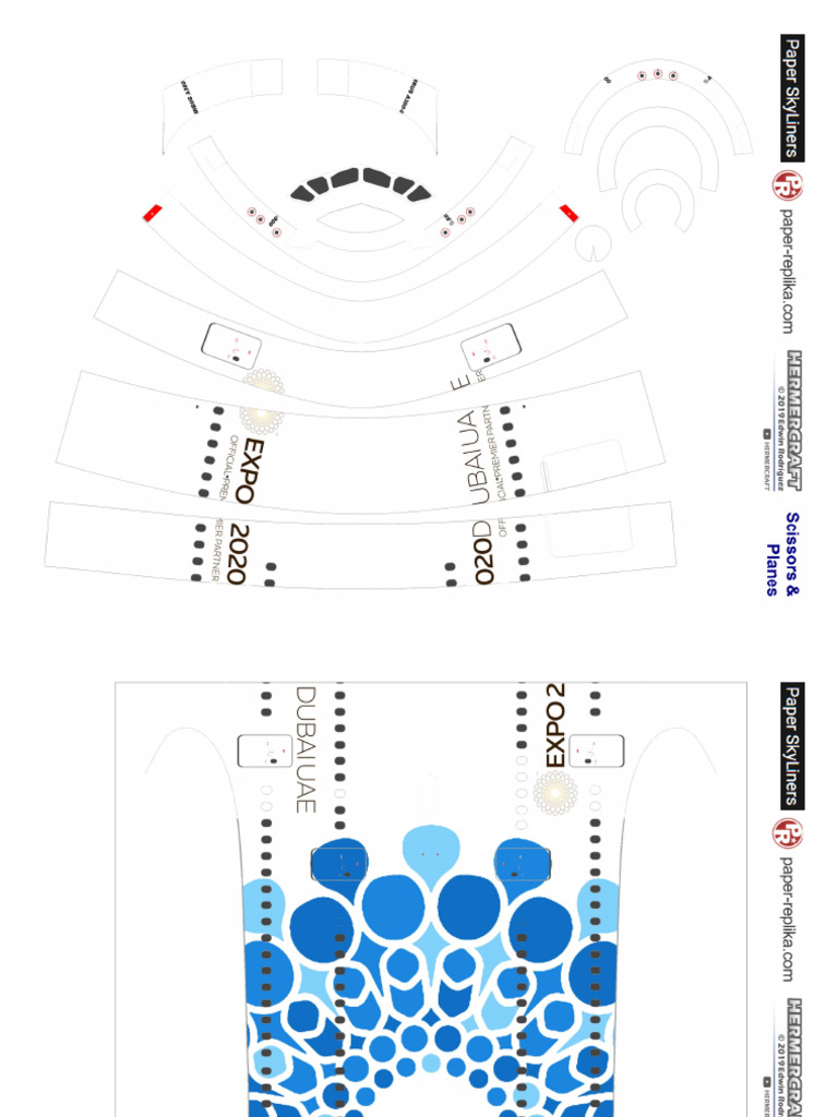 Emirates A380 Blue Expo Paper Model (2) (1) | PDF