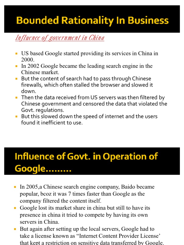 Bounded Rationality in Business